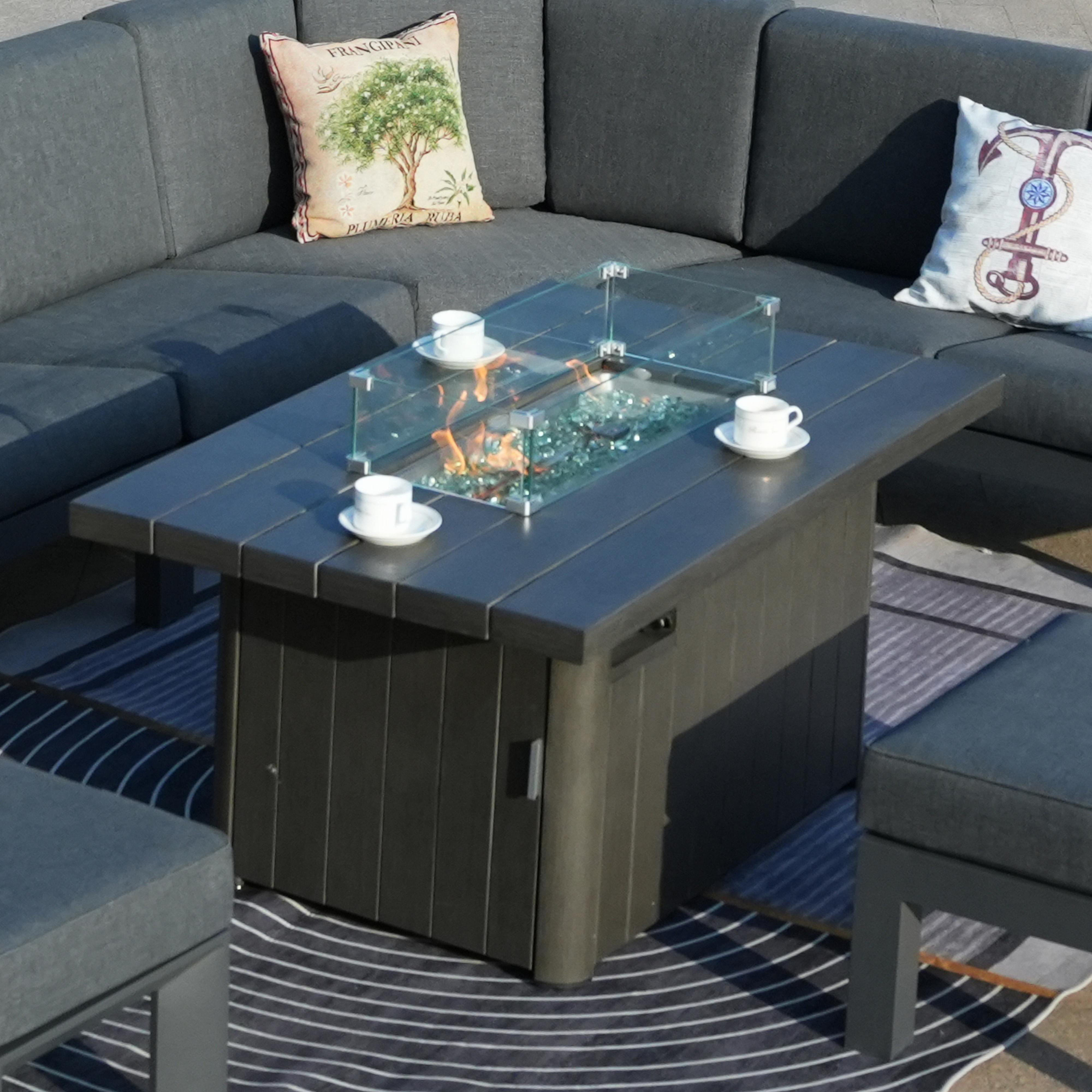 Latitude Run® Macie-Jay 24.61'' H x 51.96'' W Aluminum Propane Outdoor ...