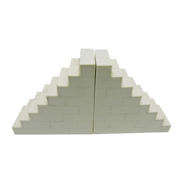 Wrought Studio Modern Architectural Bookends-Geometric Design for ...