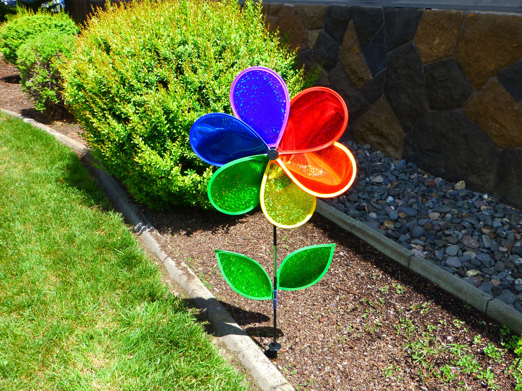 Harriet Bee 19" Rainbow Glitter Flower Spinner & Reviews | Wayfair