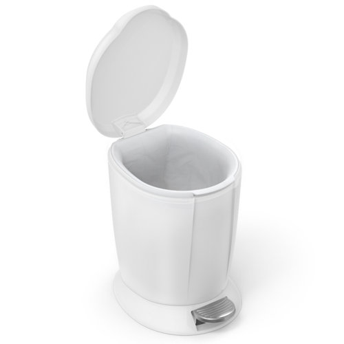 simplehuman 6 Liter / 1.6 Gallon Small Compact Round Bathroom Step ...
