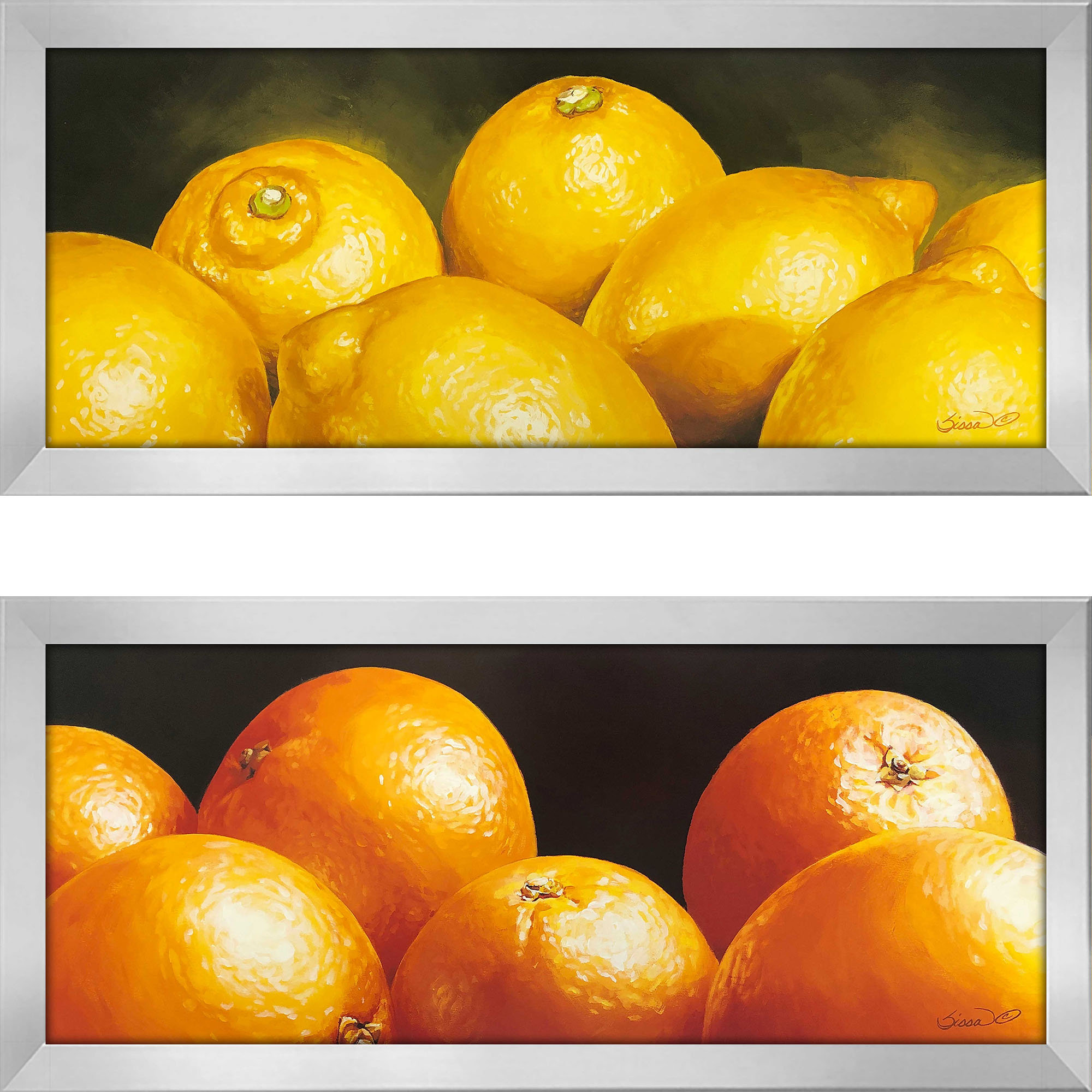 Winston Porter "Sweet Citrus Orange & Lemon" 2 Piece Print Under Glass ...