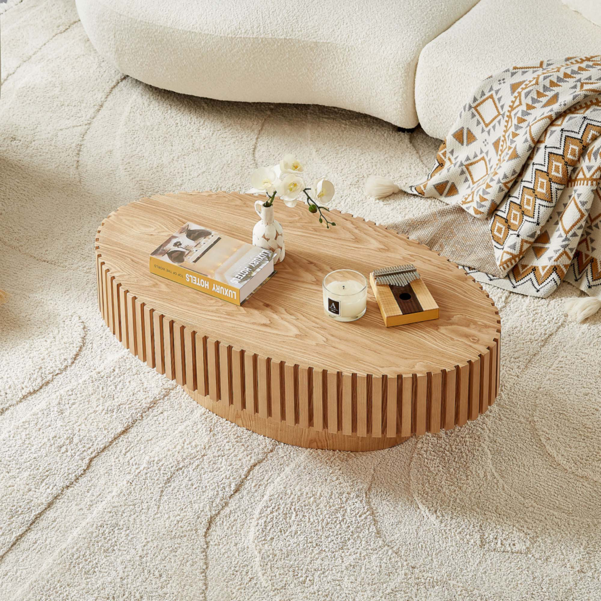 Everly Quinn Modern Handcraft Drum Coffee Table | Wayfair