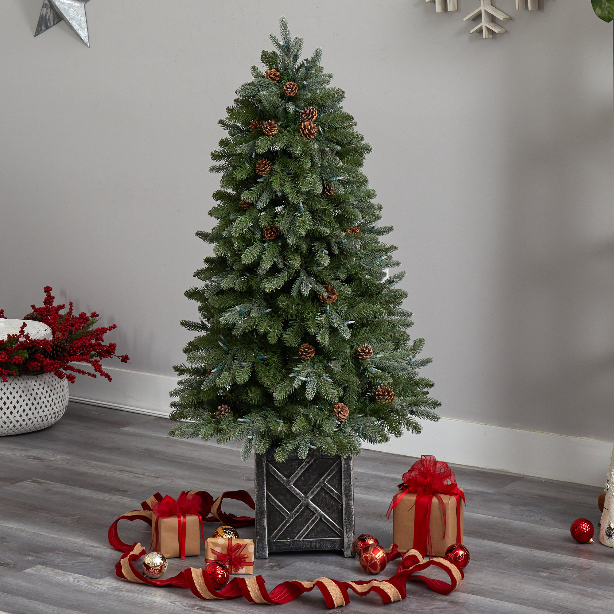 The Holiday Aisle® Easy Set-Up 5' Lighted Christmas Tree | Wayfair