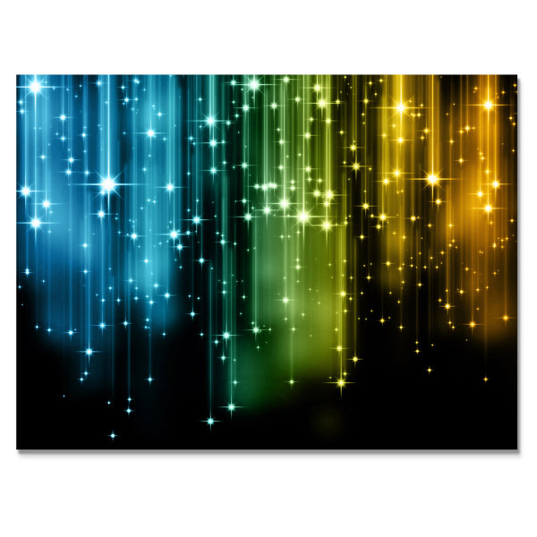 Wrought Studio™ Glowing Lights Matrix Art - Print on Canvas | Wayfair