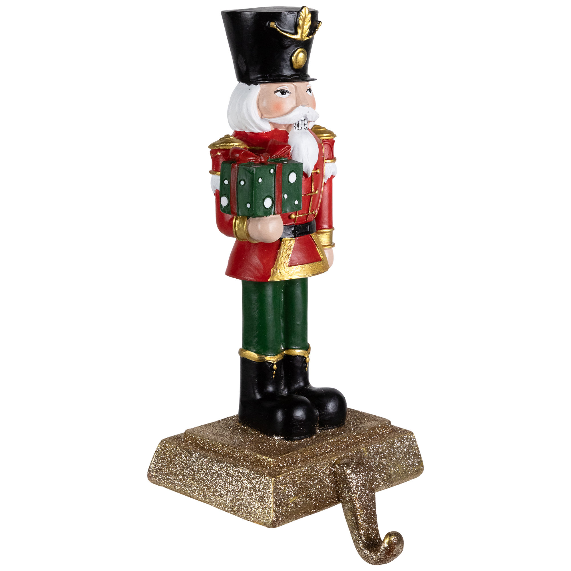 Northlight Seasonal Glittered Nutcracker Soldier With Gift Christmas ...