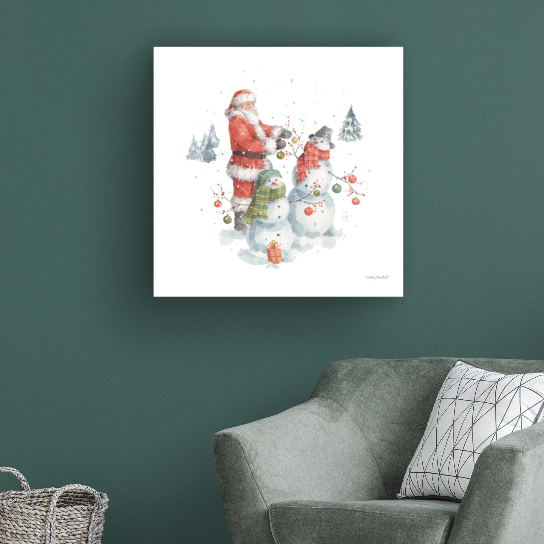 The Holiday Aisle® Lisa Audit 'Welcoming Santa 07' Canvas Art - Wayfair ...