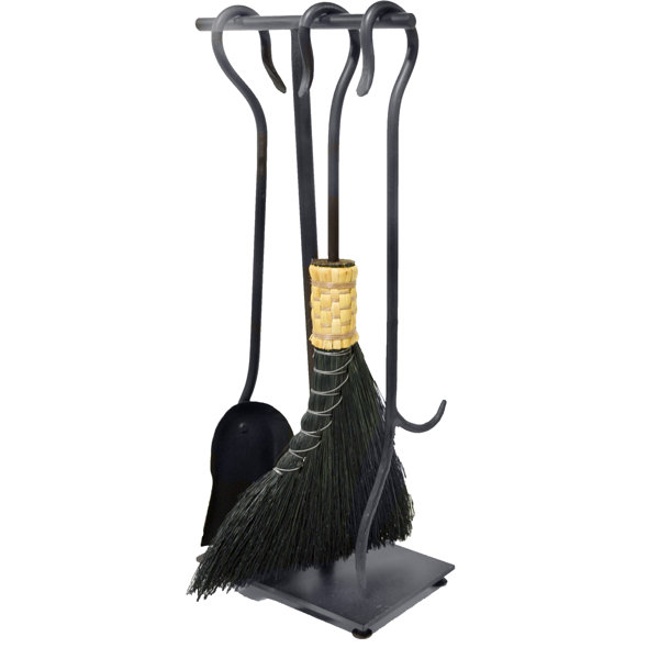 Gracie Oaks 4 Piece Fireplace Tool Set & Reviews | Wayfair