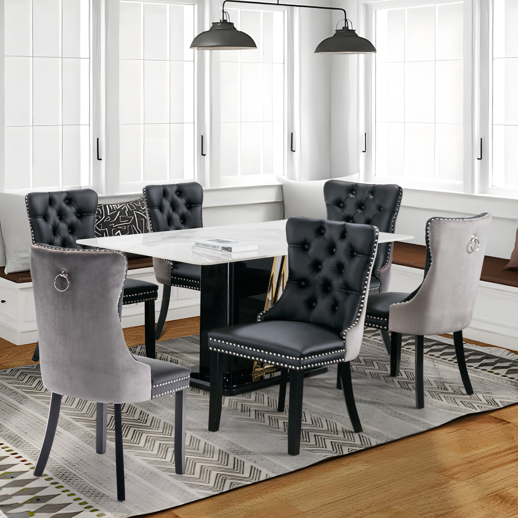 Rosdorf Park Kingson Tufted Upholstered Back Patchwork Parsons Chair ...