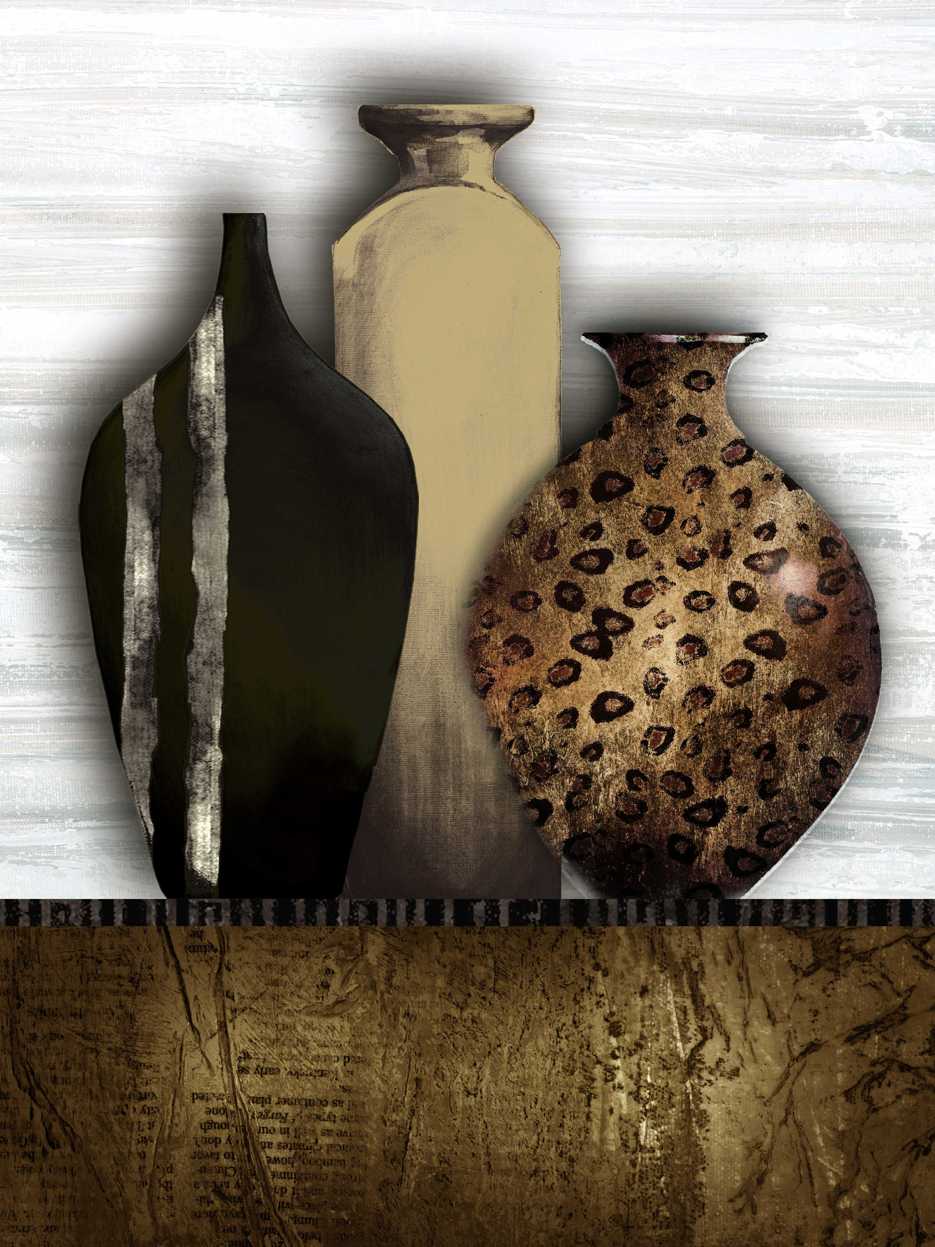 Winston Porter Three Pots With Texture - Wayfair Canada