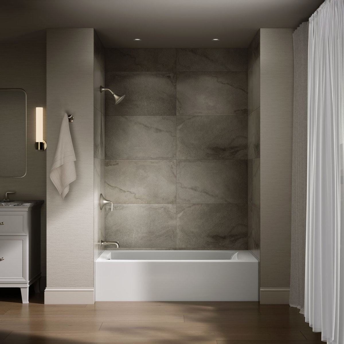 Kohler Entity 60" X 30" Alcove Bath with Integral Apron and Integral ...