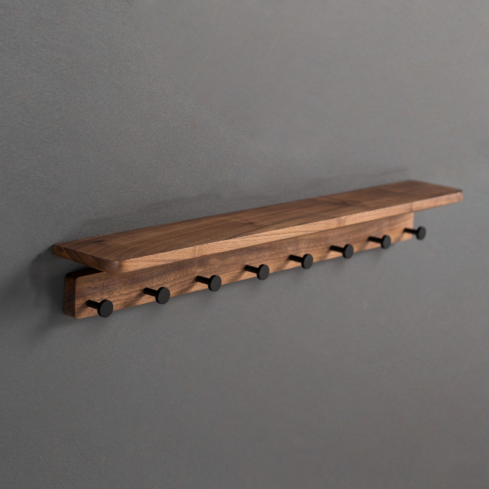 Hokku Designs Storage Rack Hook Solid Wooden Hanging Key Clothes Hat ...