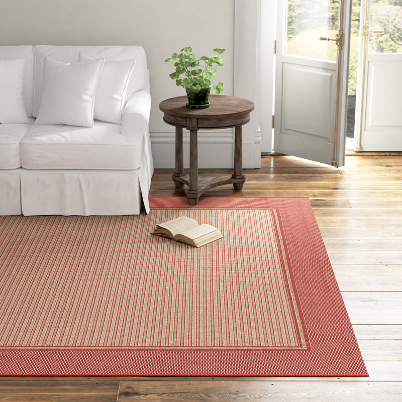 Birch Lane™ Daniels Brick Red/Tan Indoor/Outdoor Area Rug & Reviews ...