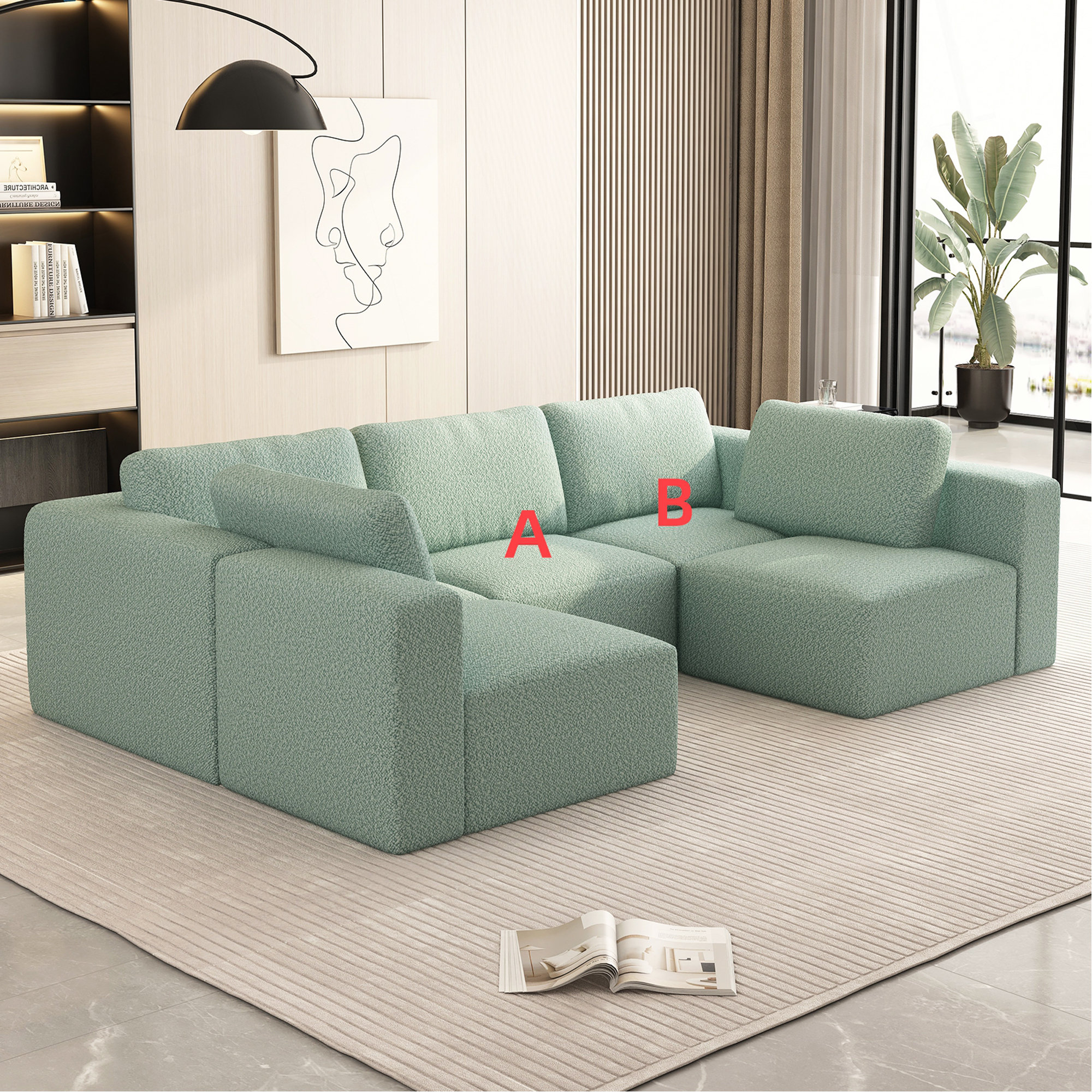 Latitude Run® 104.32*70.86 Modular Sectional Sofa Sleeper Couch ...