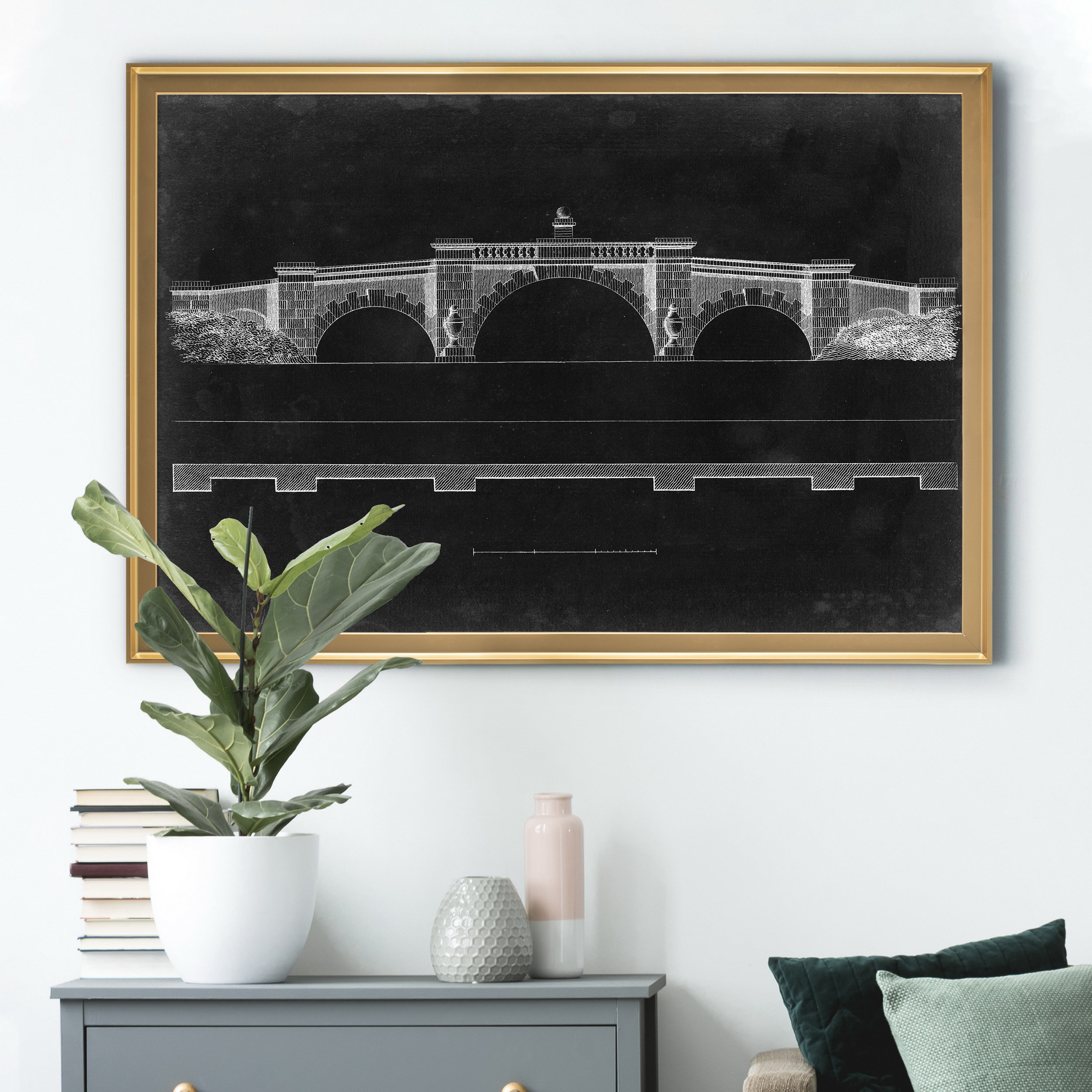 Williston Forge 'Bridge Schematic III' - Picture Frame Graphic Art on ...