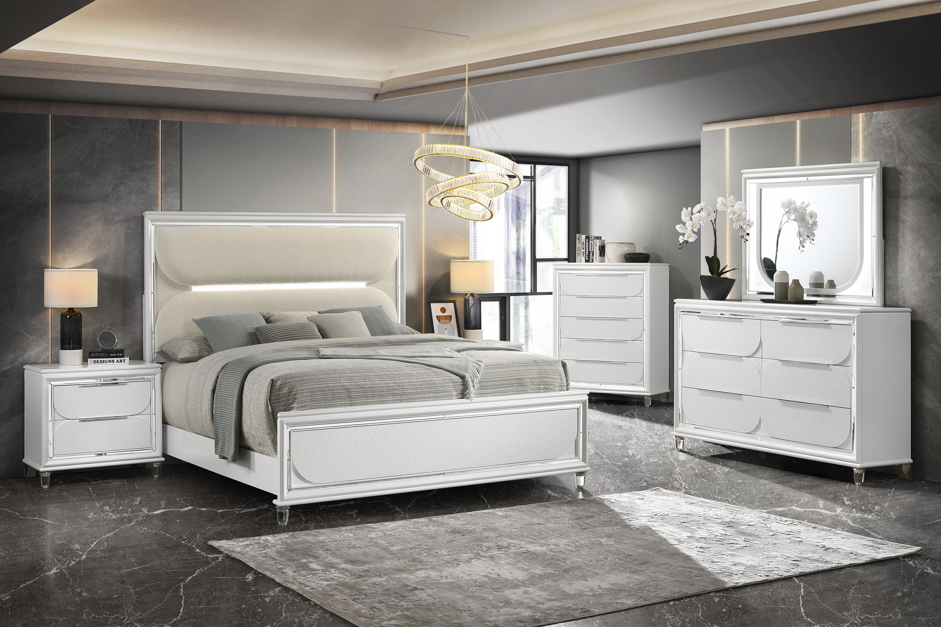 Canora Grey Mynatt Rubi LED Upholstered Panel Bed | Wayfair