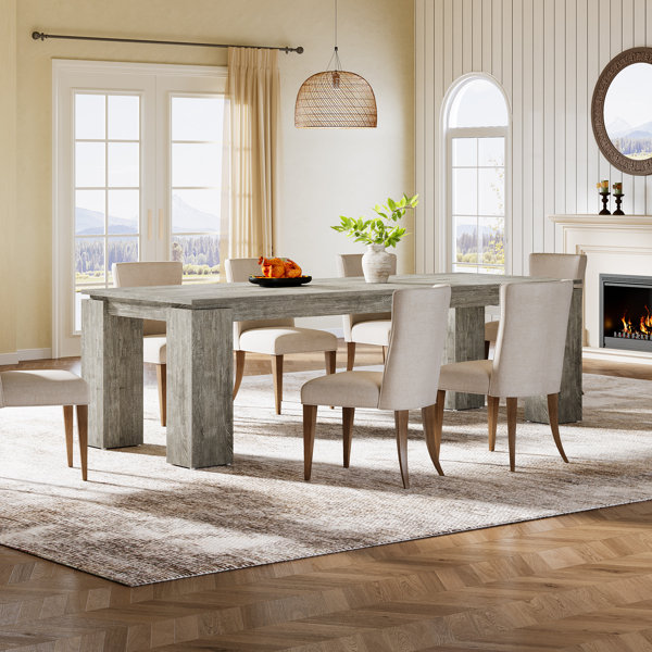 Gracie Oaks 86.61 Inches Long Wood Dining Table For 8 People | Wayfair