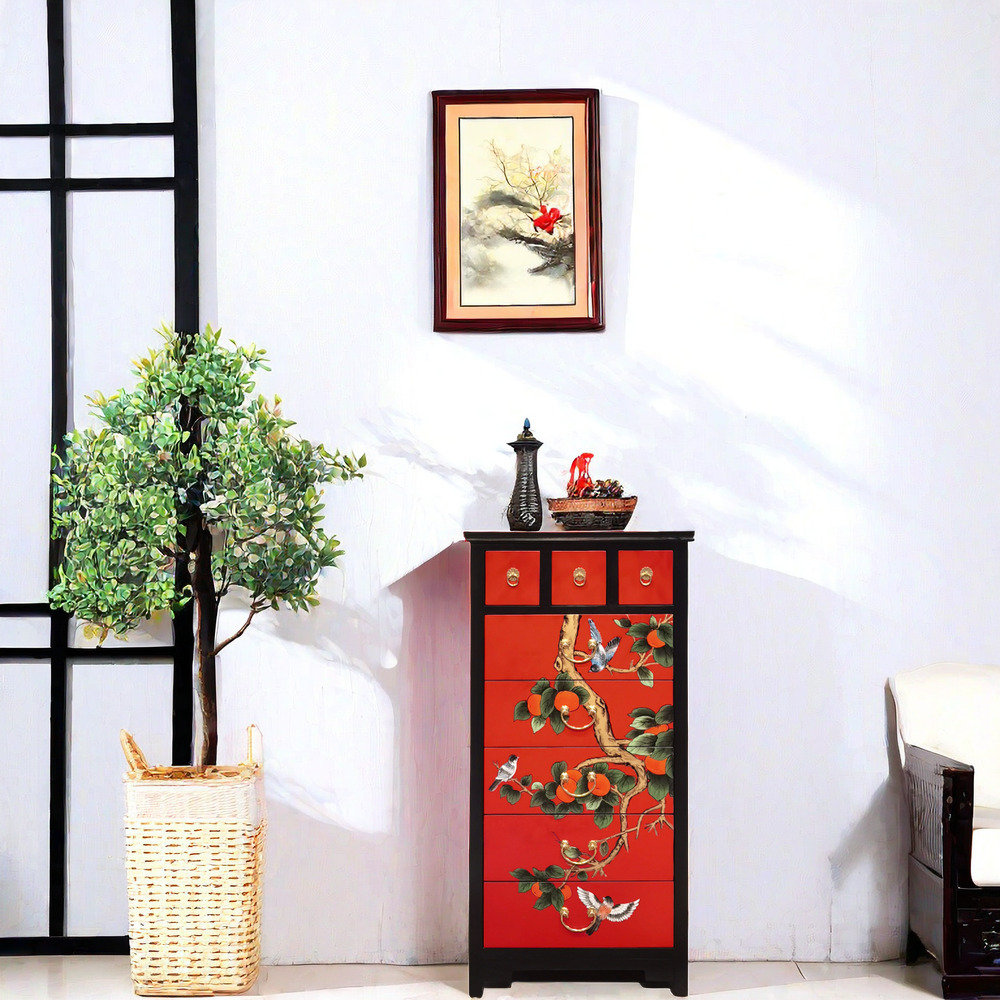 Dream cabinet Coloured Drawing Decorated Porch Cabinet Solid Wood ...