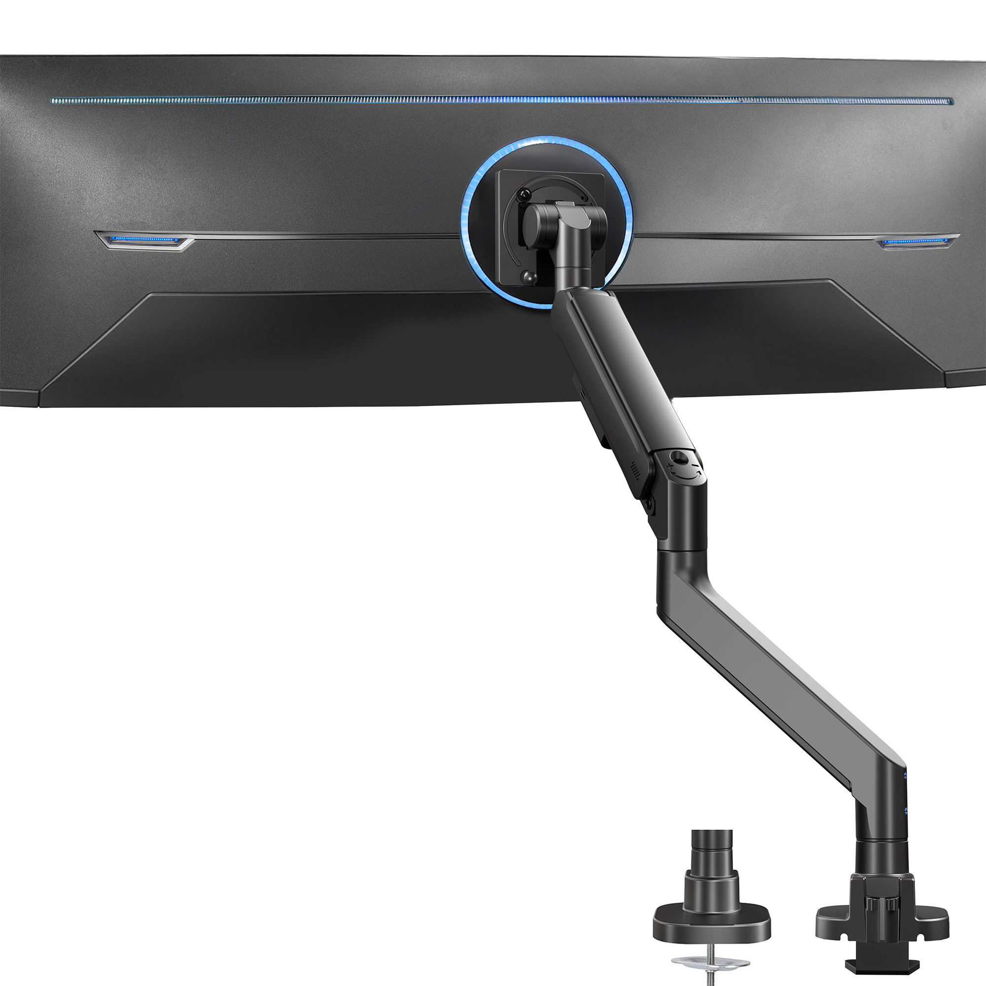 Vivo Black Pneumatic Arm Single Ultrawide Monitor Desk Mount | Wayfair