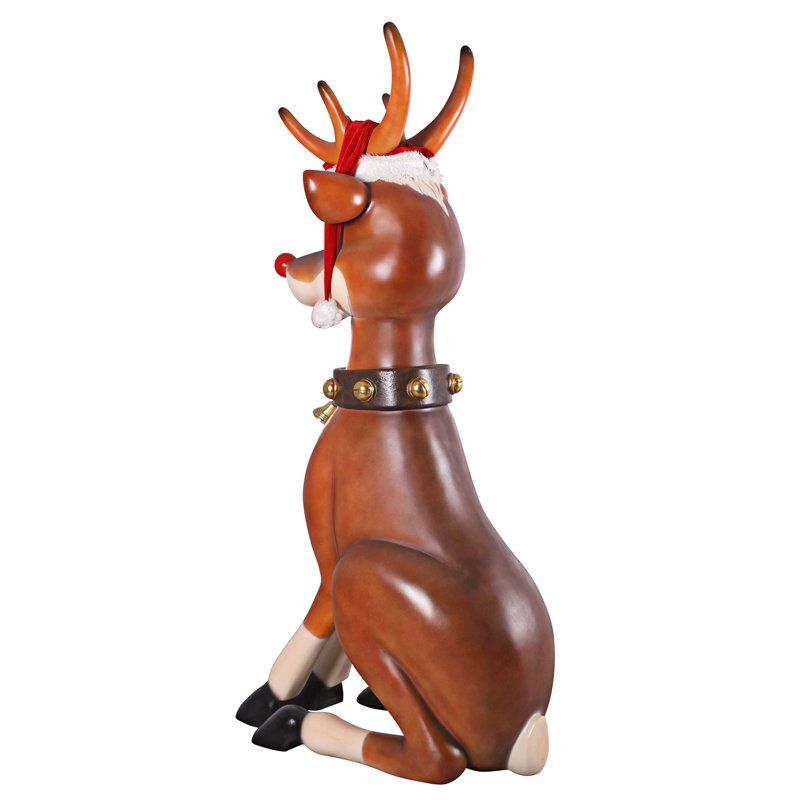 Design Toscano Santa's Giant Red-Nosed Christmas Reindeer Statue ...