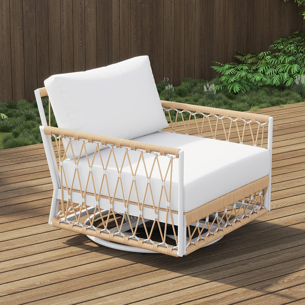 Homary Ropipe Garden Chair with Cushion | Wayfair.co.uk