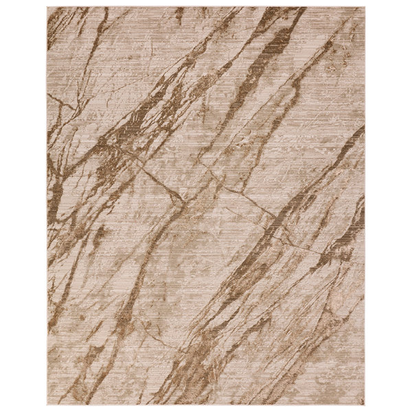 Brayden Studio® Abstract Tan Area Rug | Wayfair