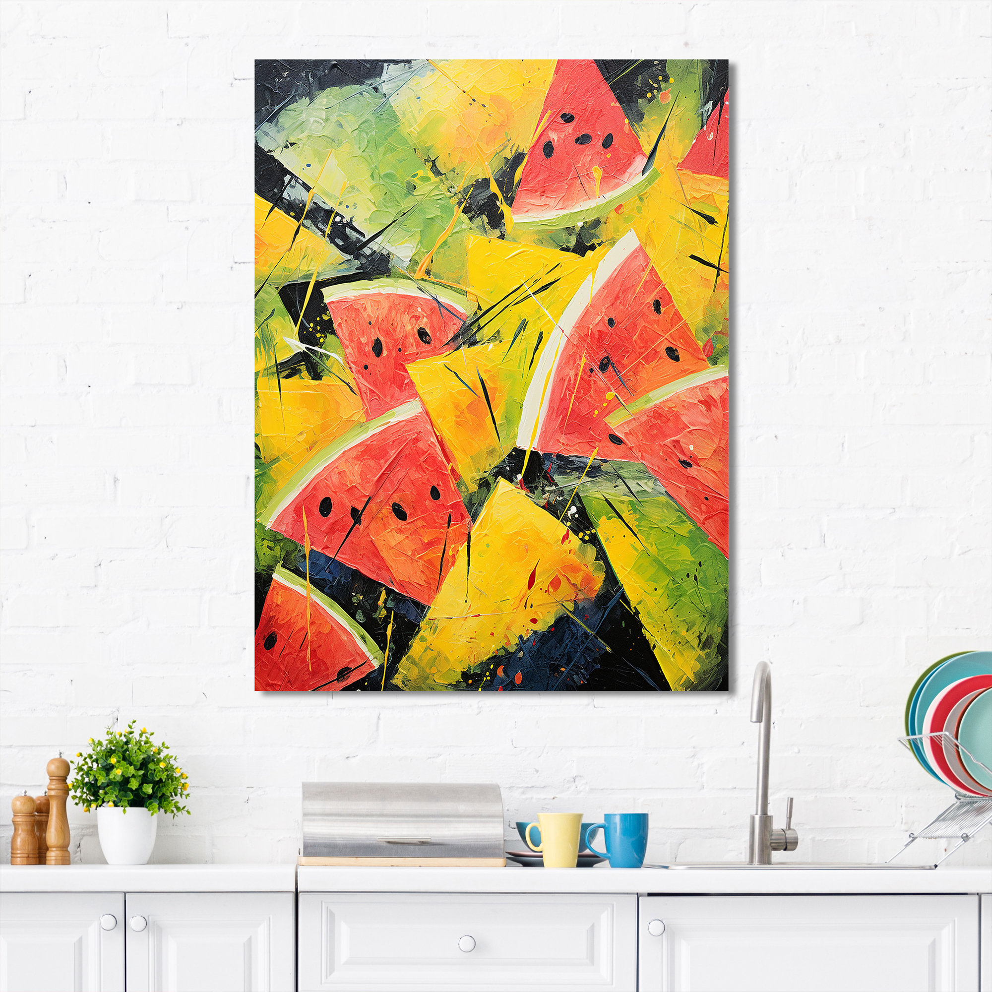 August Grove® Red Vibrant Melon Palette II - Melon Wall Art | Wayfair