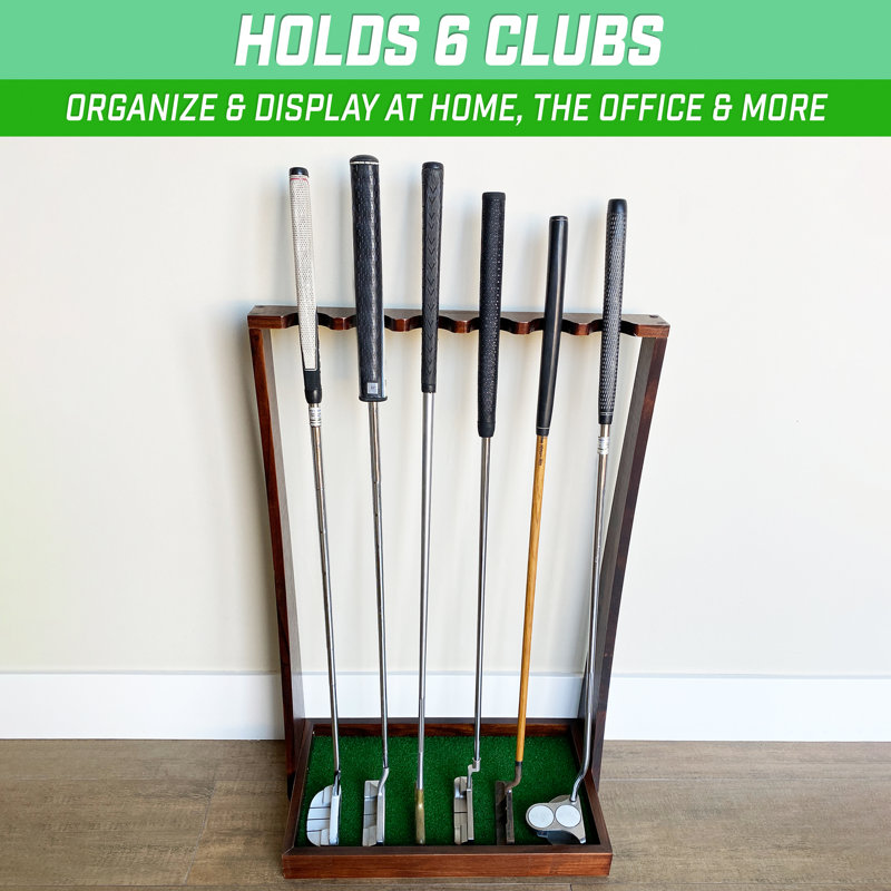 Gosports Premium Wooden Golf Putter Stand, Holds 6 Clubs & Reviews ...