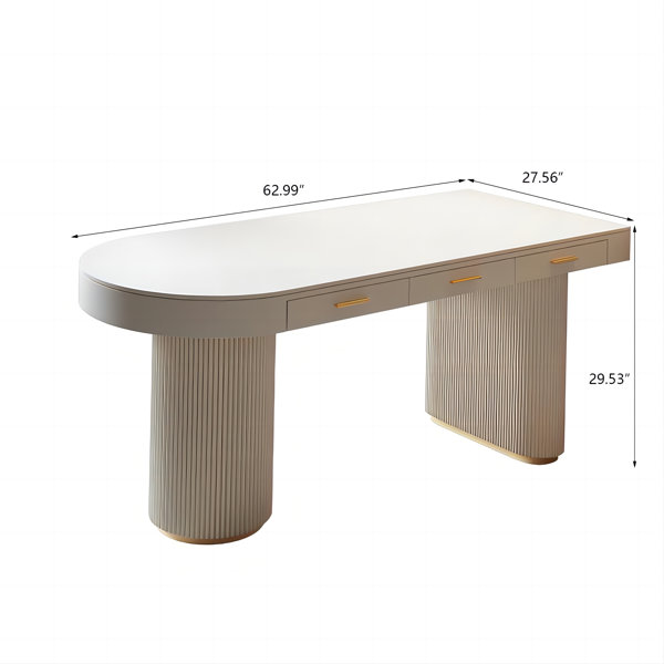 Orren Ellis Amandia Half-circle Writing Desk | Wayfair