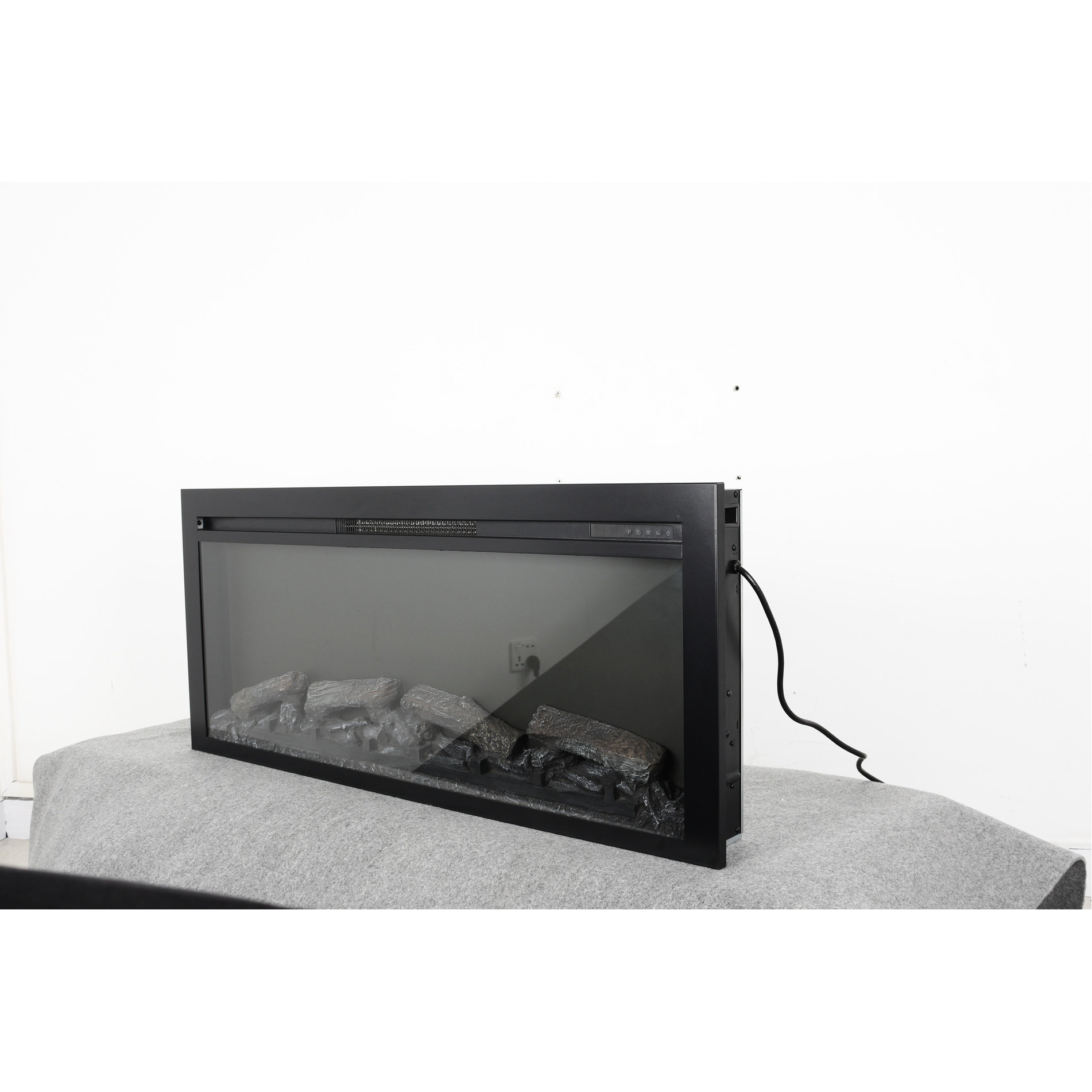 Latitude Run® 44 Inch Recessed Electric Fireplace, Remote Operated ...