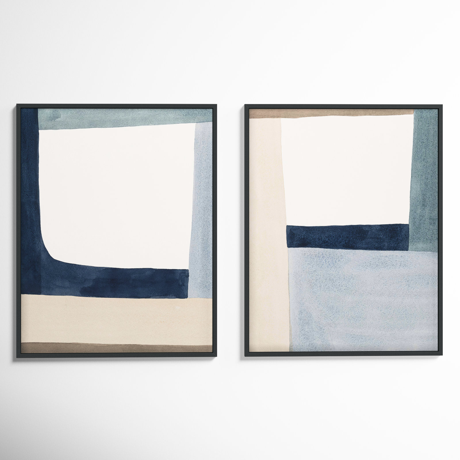 AllModern Composition In Blue Framed 2 Pieces by Julia Balfour Print ...
