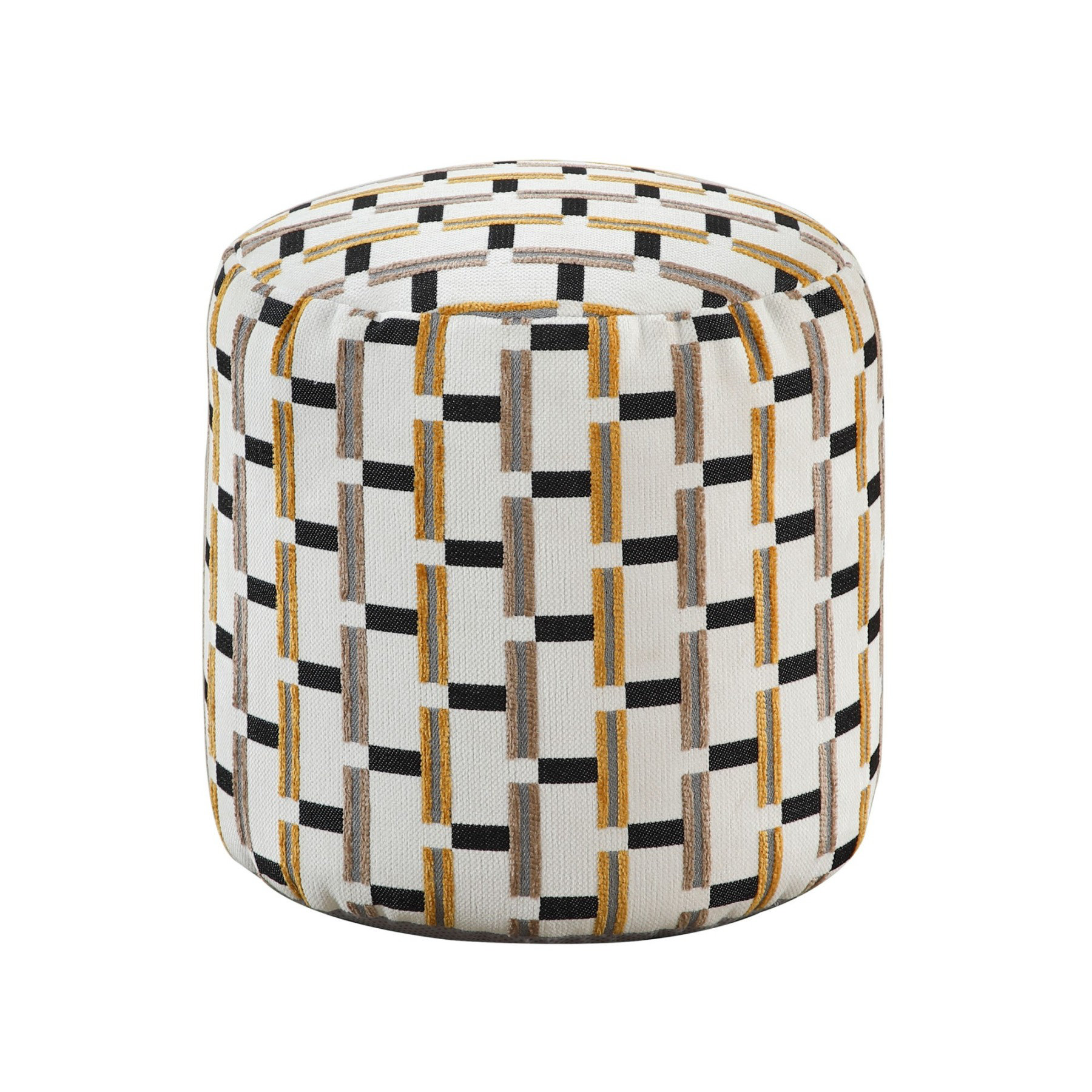 Latitude Run® Cylindrical Pouf, Multi-Color Upholstery Modern Ottoman ...