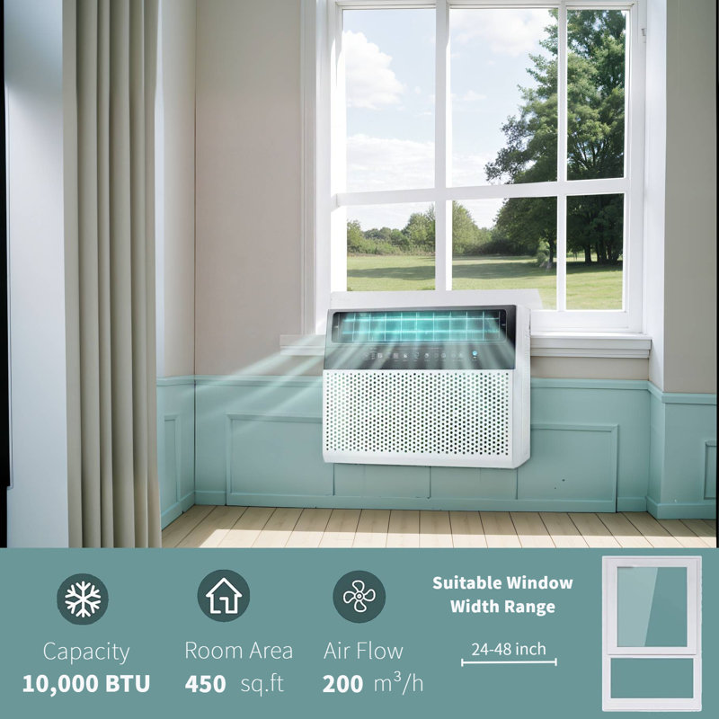 COWSAR 10,000 Btu U-shape Window Room Air Conditioner With Timer & 6 ...
