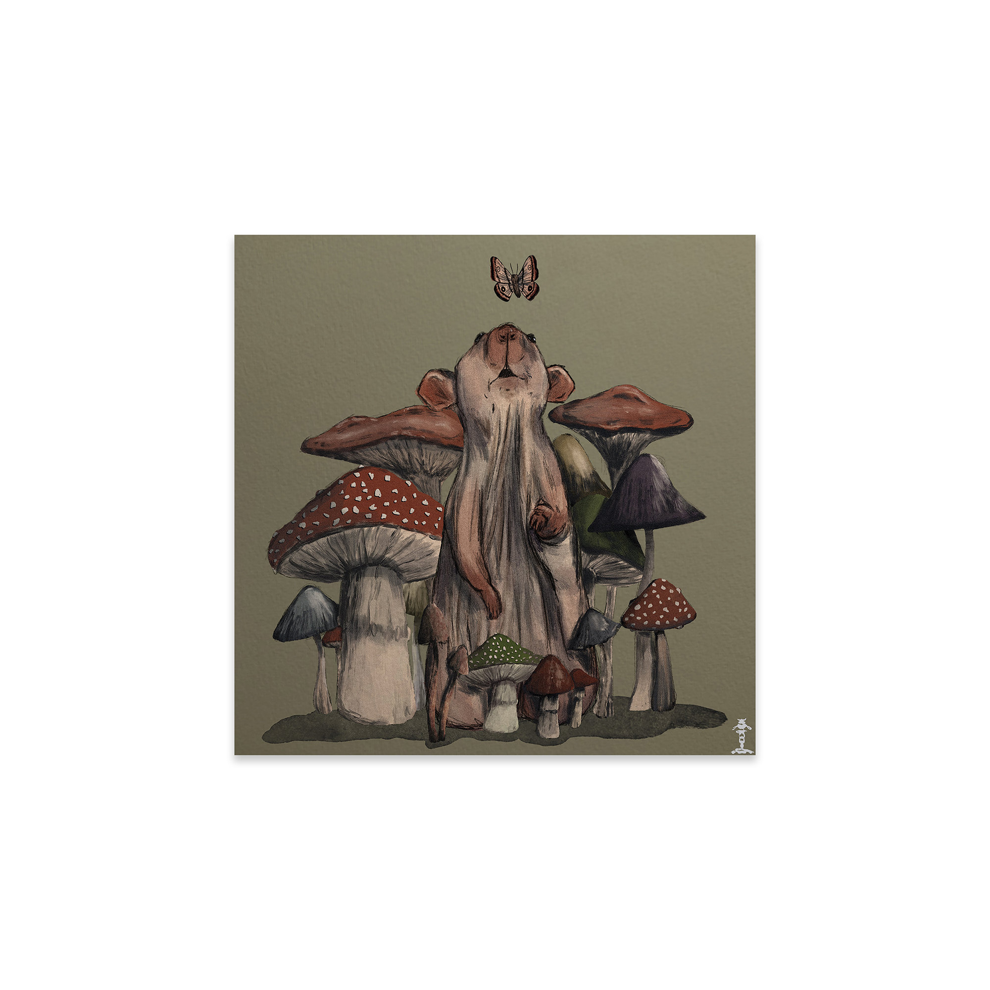 Trinx Rat In A Mushroom Forest Print On Acrylic Glass - Wayfair Canada