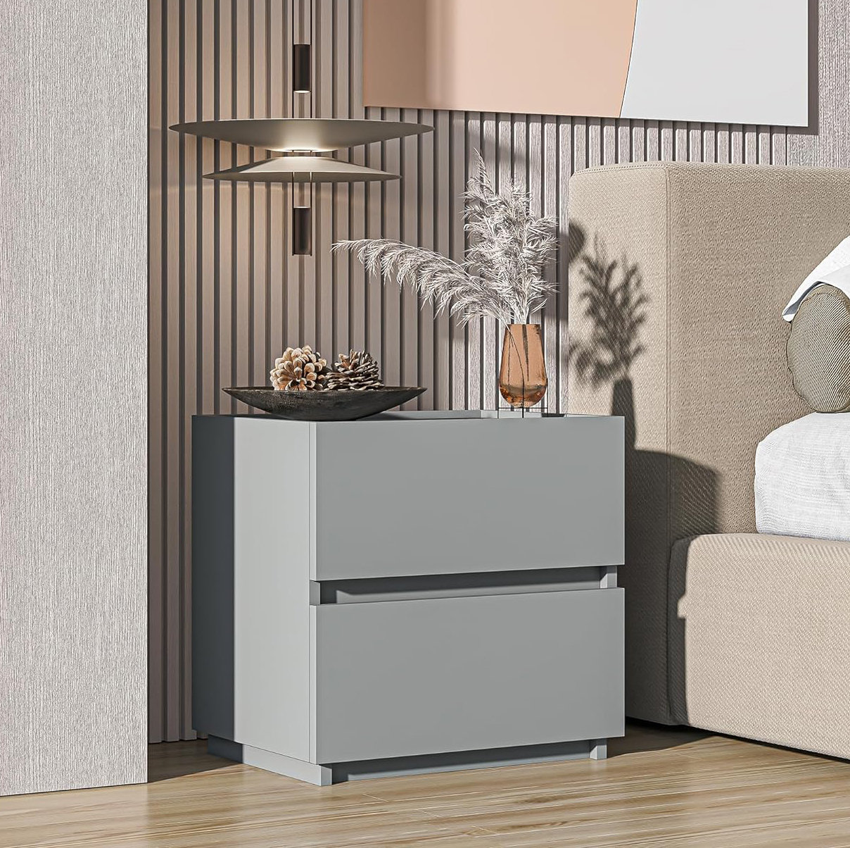 Hokku Designs Oak Stackable 2-Drawer Dresser, Multi-Purpose Storage ...