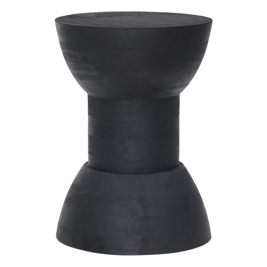 HomeRoots 19" Black Solid Wood Backless Bar Chair | Wayfair