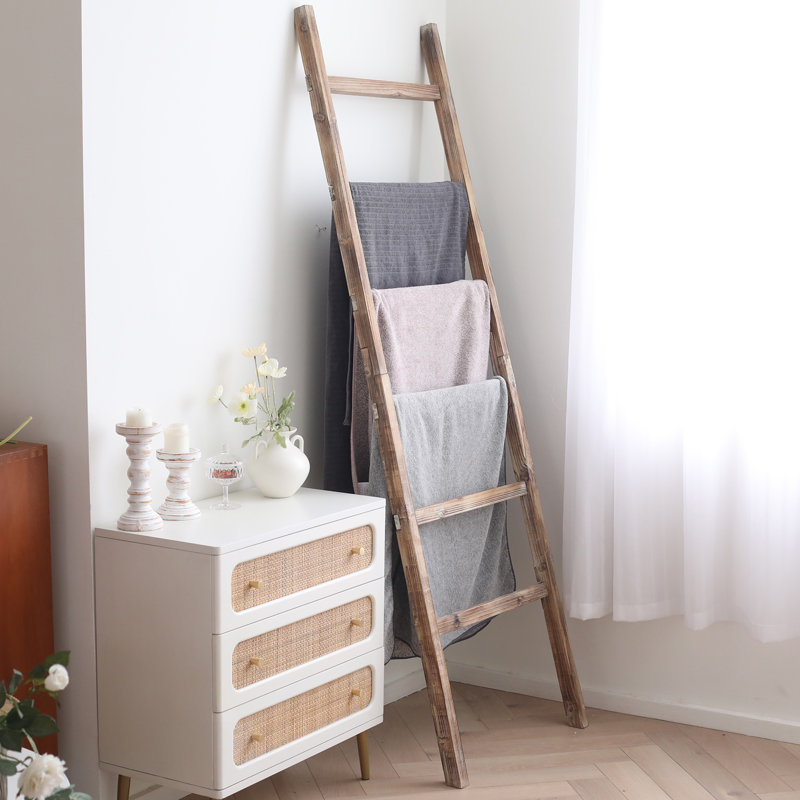 Gracie Oaks 6.4ft Wooden Blanket Ladder,24in Wide & Reviews | Wayfair