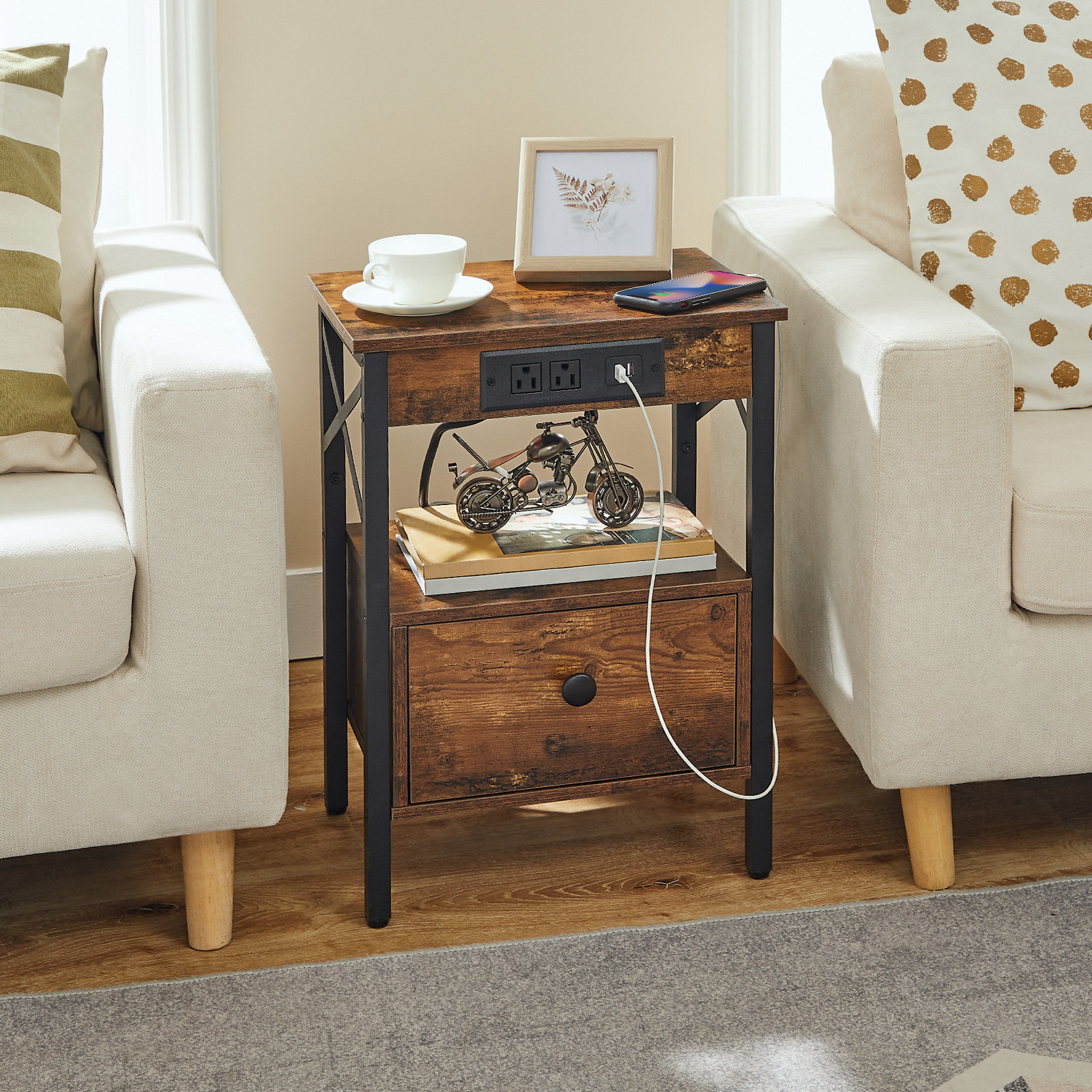 Trent Austin Design Rickett Nightstand with Built-in Outlets & Reviews ...