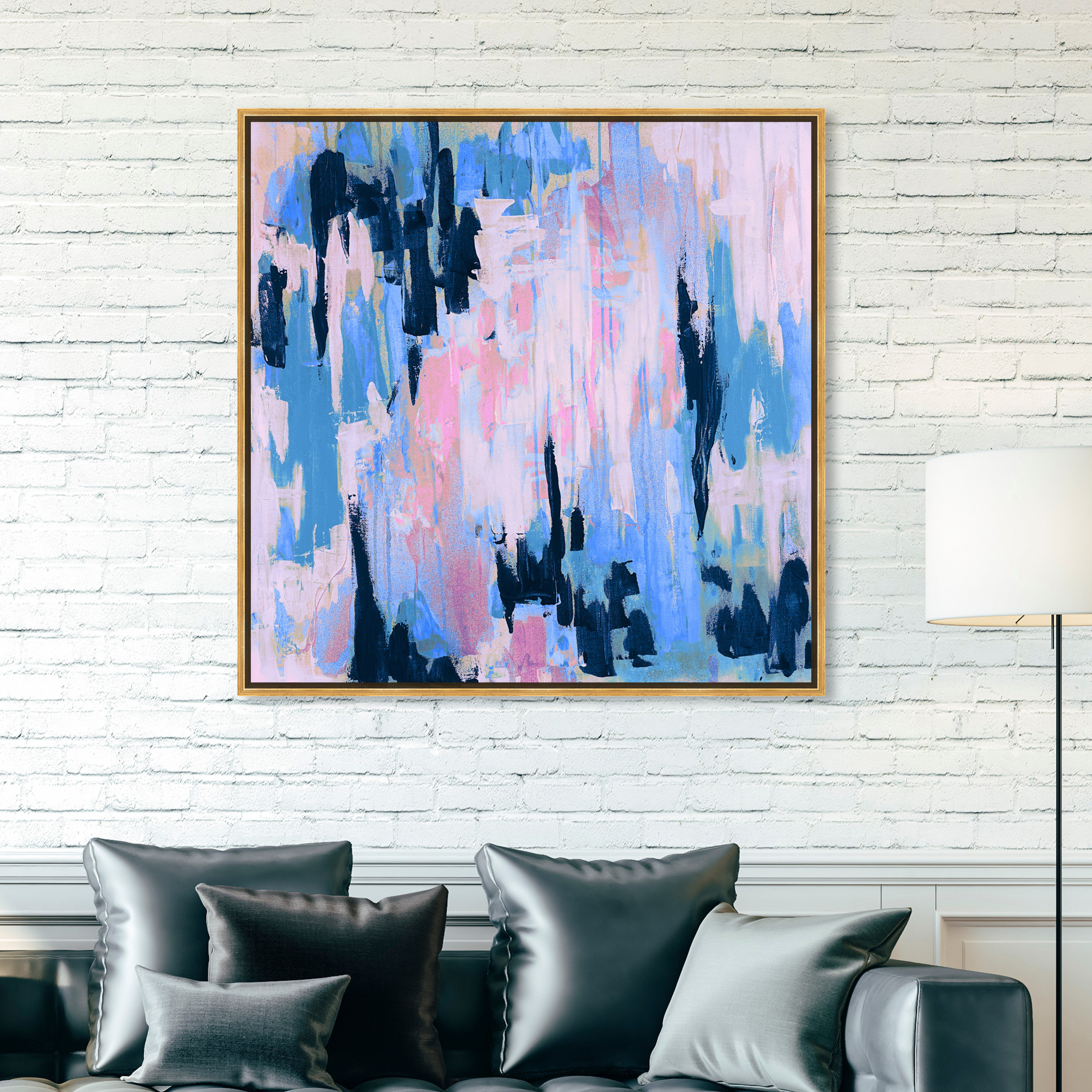 Art Remedy Abstract Marissa Anderson Blush and Aqua Swan Lake ...