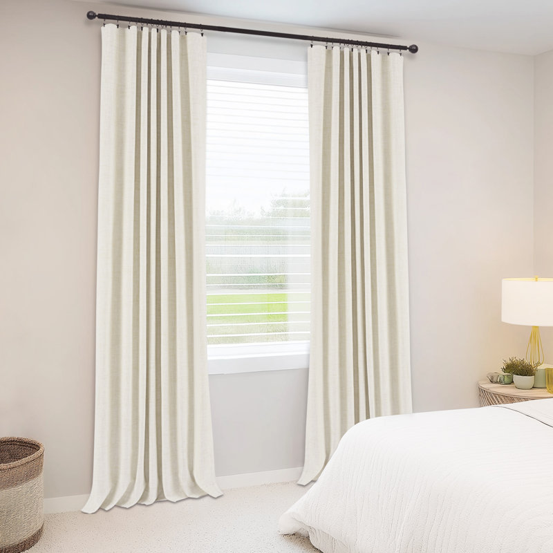 Wade Logan® Birglinde Faux Linen Textured Thermal 100% Blackout ...