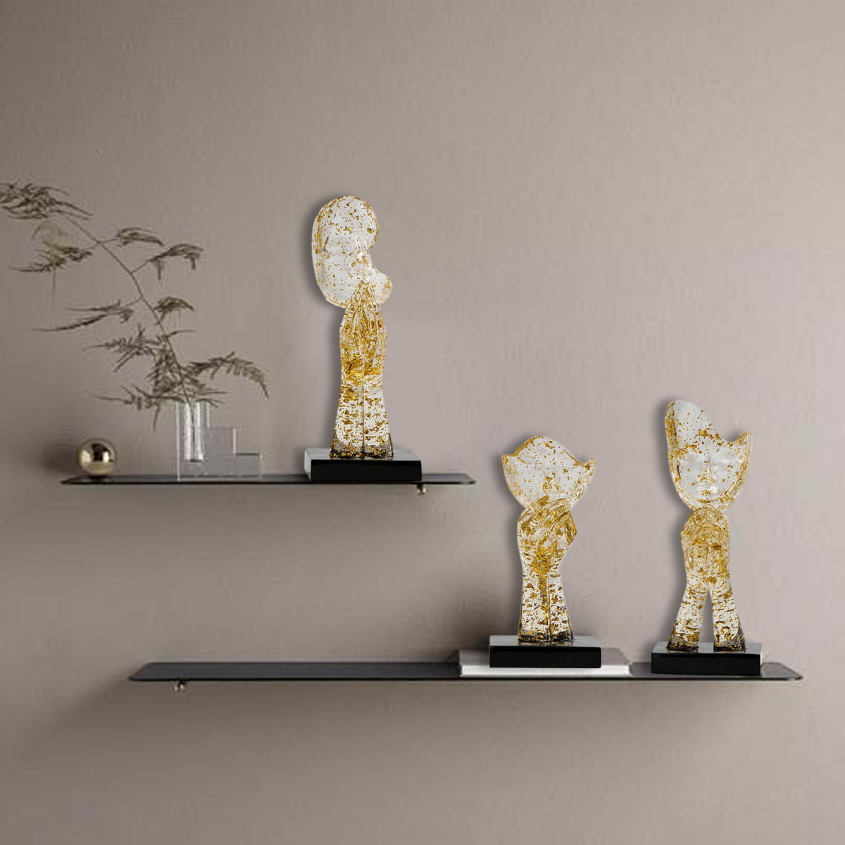 Ivy Bronx 3 Pcs Prayer Statues, Modern Prayer Figurines, Abstract Art ...