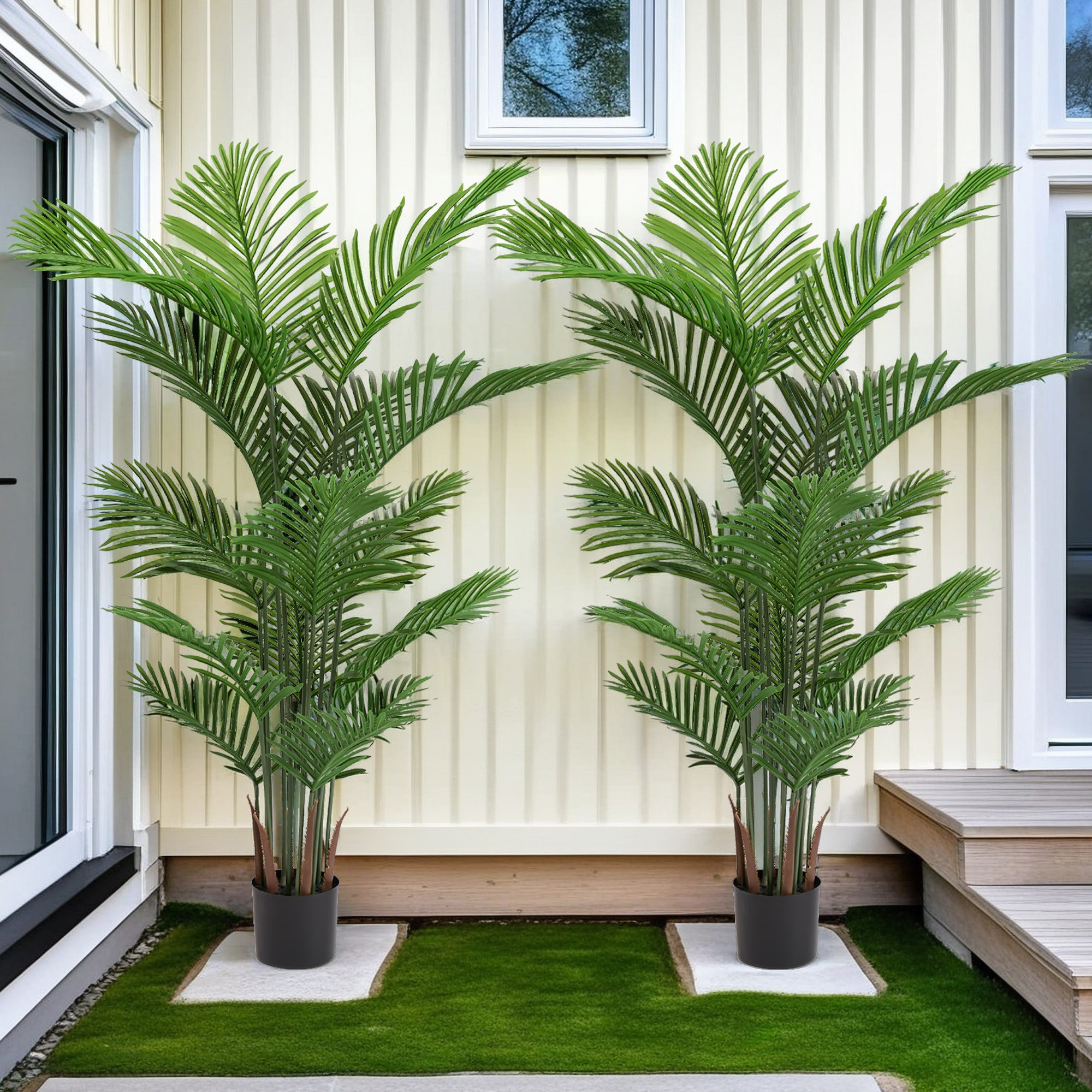 Primrue EverGreen Decor 5.2ft Artificial Ficus Tree Outdoor UV ...