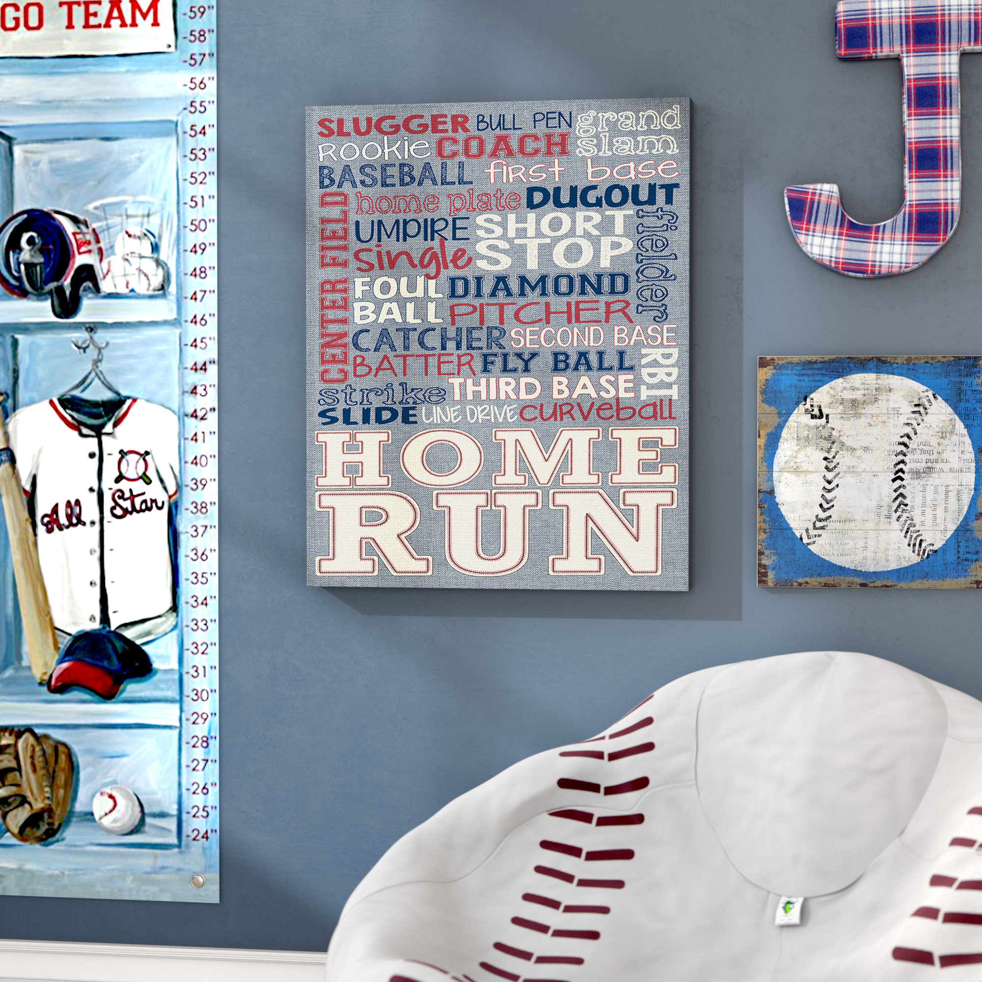 Viv + Rae™ Gupton Baseball Textual Art on Canvas & Reviews | Wayfair