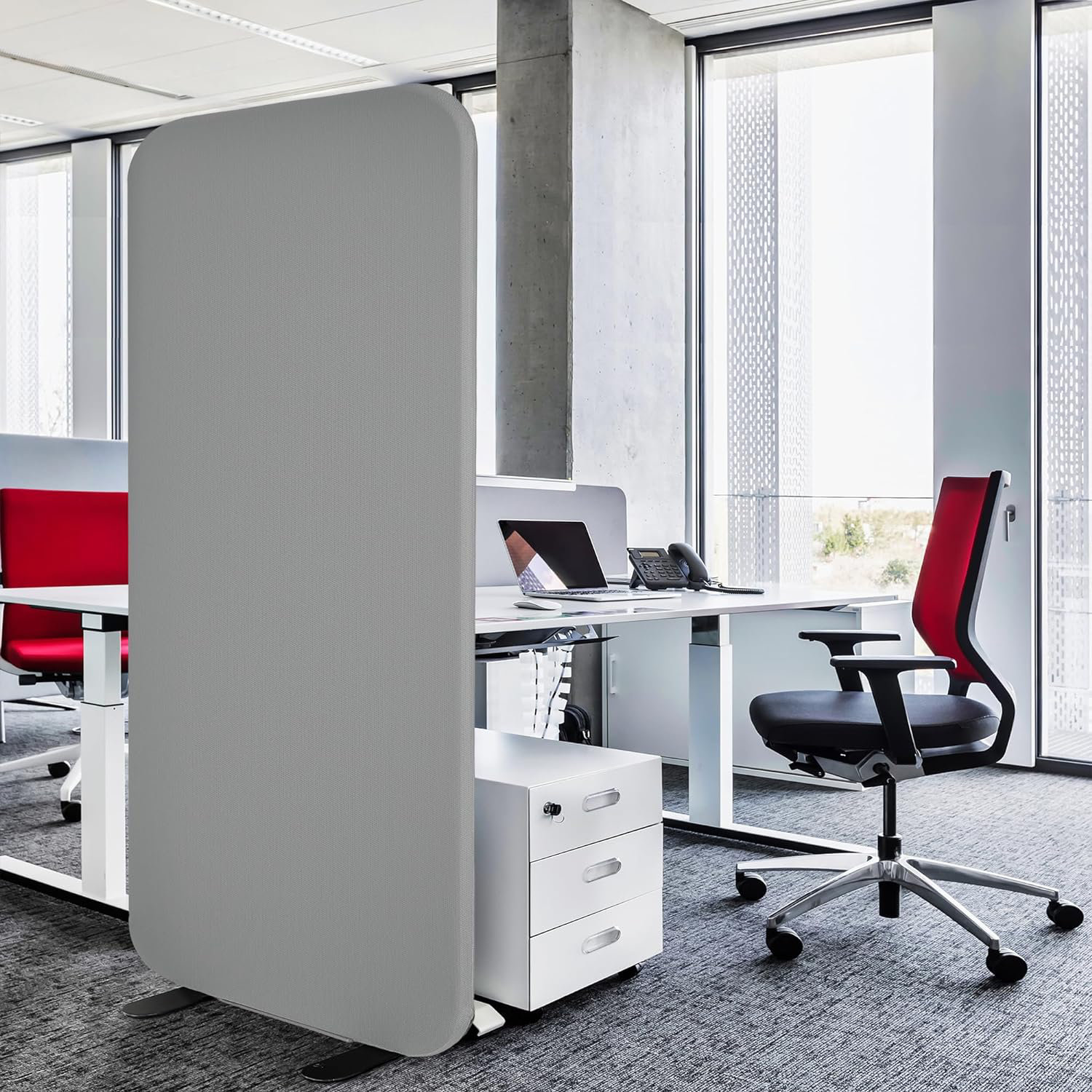 Inbox Zero Maribela Freestanding Room Divider 29" x 65" Acoustic Panel ...