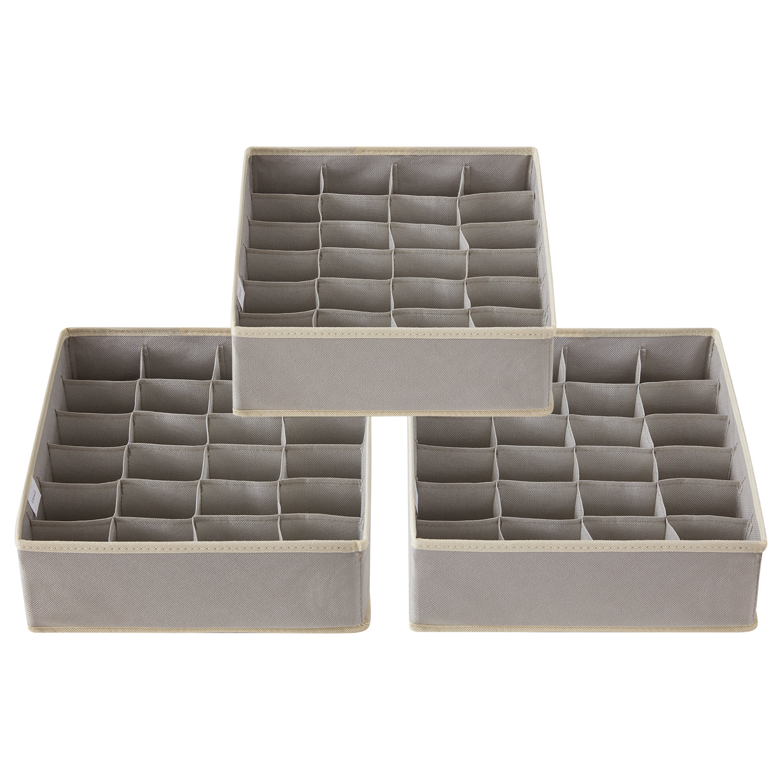 Ebern Designs Drawer Organiser Divider, Set Of 3 Fabric Foldable ...