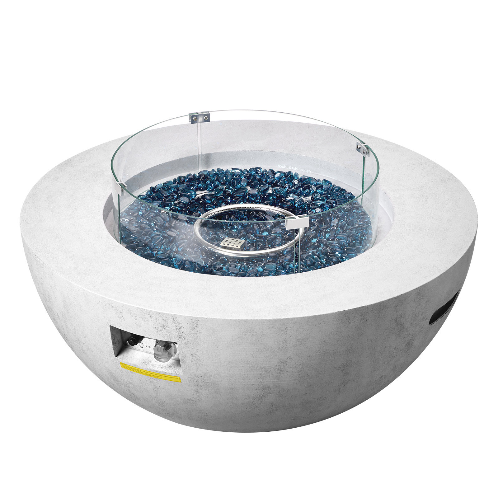 Latitude Run® Propane Fire Pit Outdoor Concrete Gas Fire Pit 39 in ...