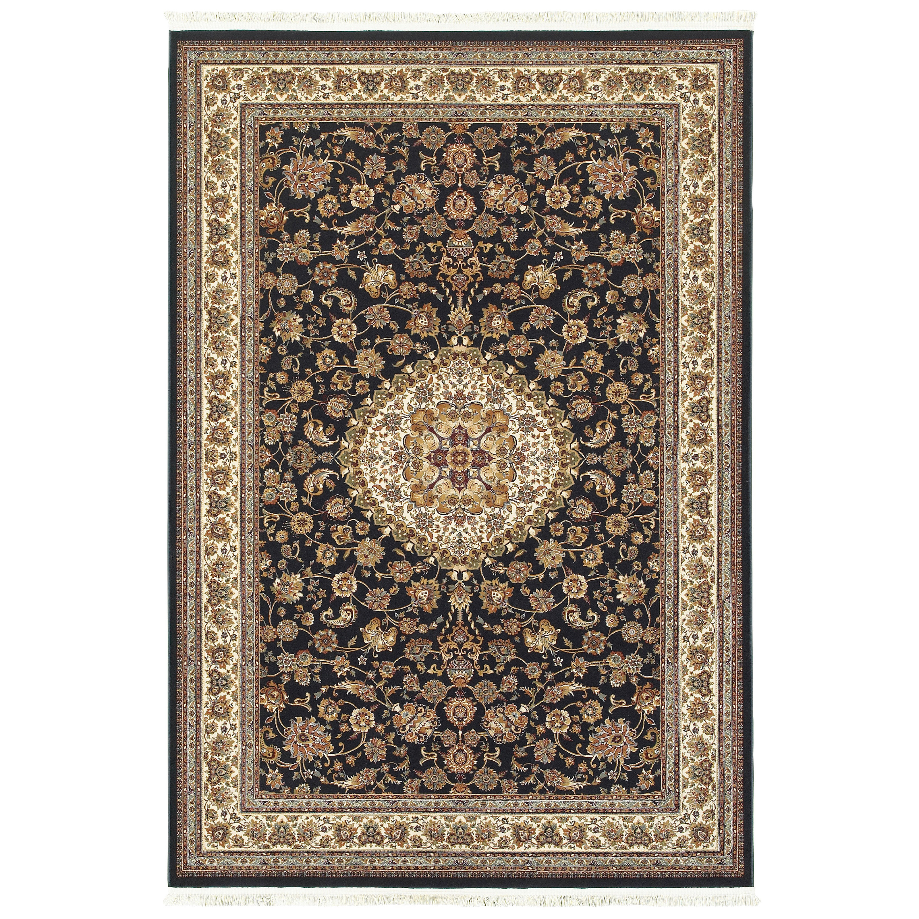 Astoria Grand Knepp Oriental Dark Blue/Ivory Area Rug | Wayfair