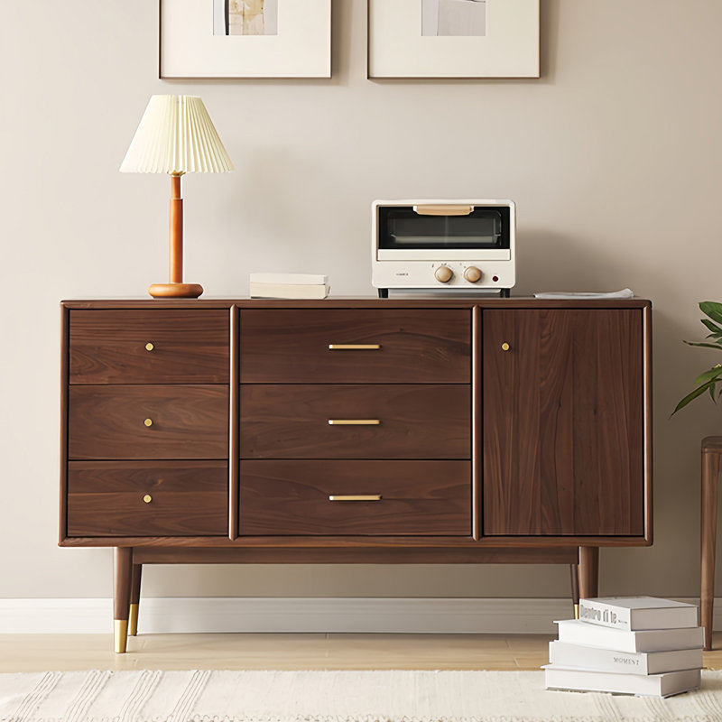 Licalilo Modern Minimalist Walnut Wood Storage Chest | Wayfair