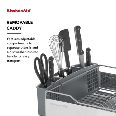 KitchenAid Full Size Dish Rack, Light Grey & Reviews | Wayfair