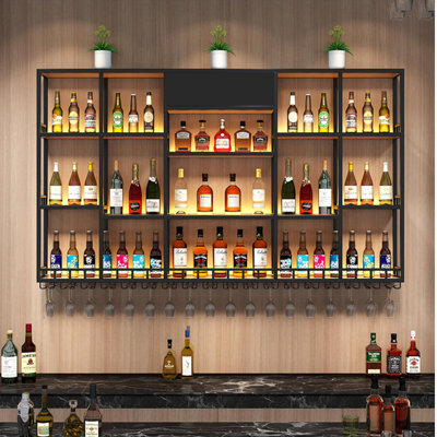 HomeZenLiving Modern Wall Mounted Iron Wine Rack | Wayfair