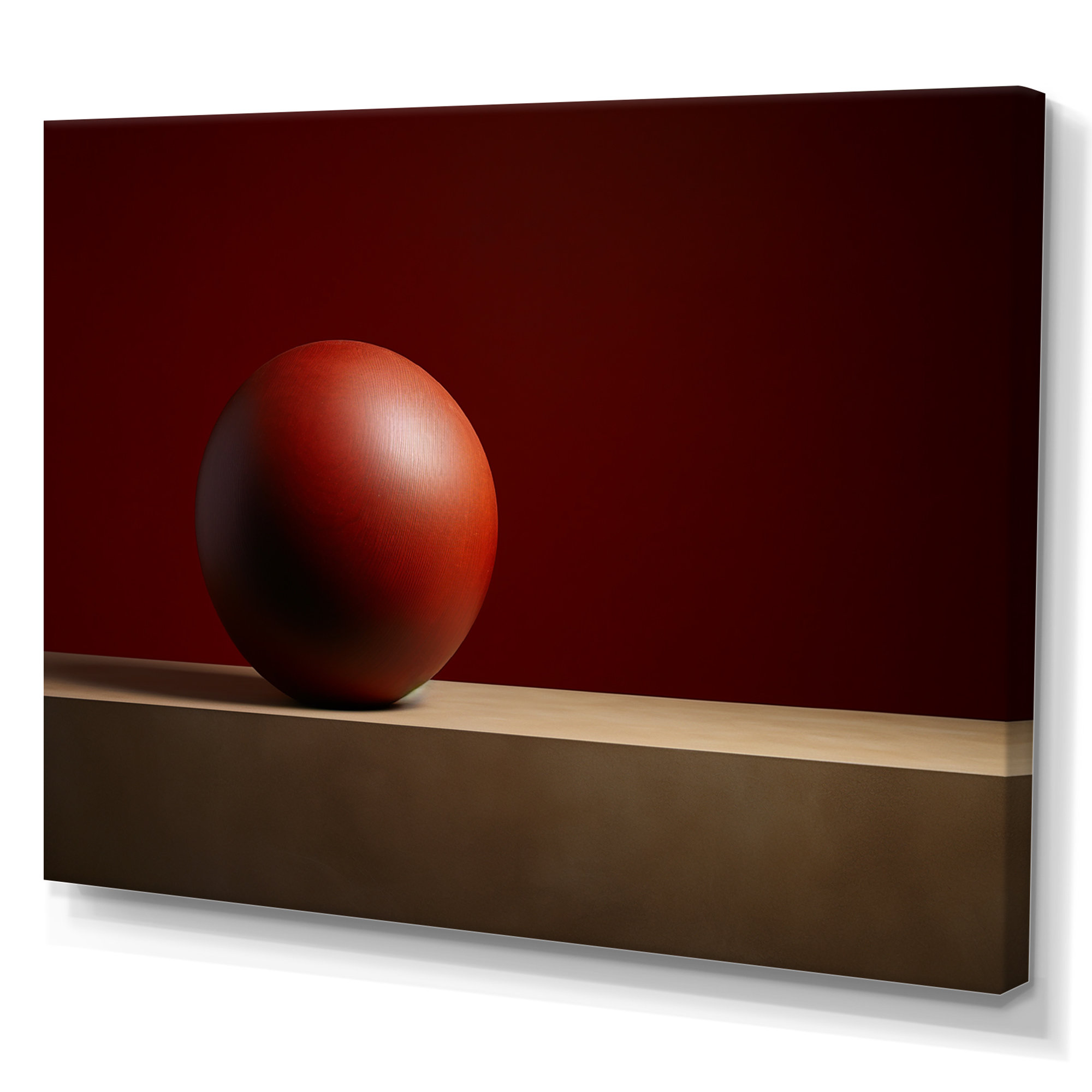 Ebern Designs Maroon Momentum Ball On Canvas Print | Wayfair